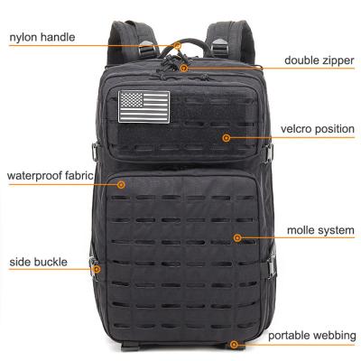 Cina Alfa 45L resistente all'acqua Logo personalizzato Oem Nylon Zaino militare tattico Zaino per escursioni Zaino per sport all'aperto in vendita