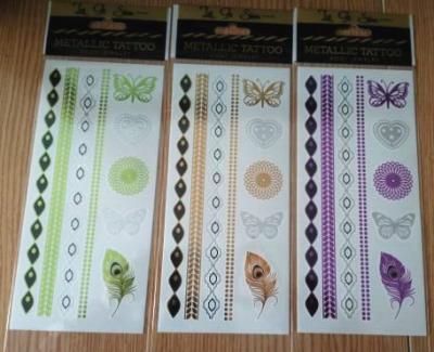 China Colorful Metallic Foil Custom Temporary Tattoo Body Art Fashion Accessories for sale