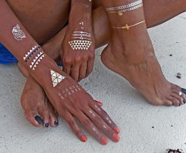 China Cosmetic metallic temporary tattoos Waterproof For party’s body art for sale
