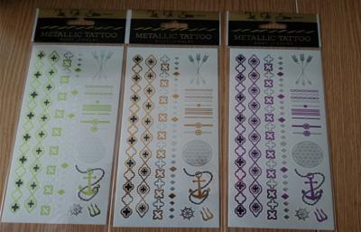 China 48 styles metallic adult temporary tattoos body bling for girls for sale