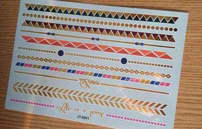 China Colorful gold flash tattoo temporary metallic tattoos sitckers for beach for sale