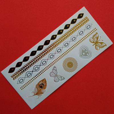 China Bulk Gold Tattoo Metallic Foil Finish Silver Mixed Temporary Henna Tattoo for sale