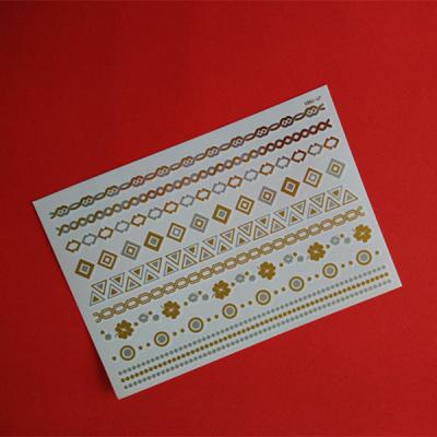 China Temporary Body Gold And Silver Foil Metallic Tattoo / Flash Tattoo For Adult for sale