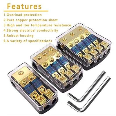 China 50A CSA Rated 2 3 4-Way Fuse Holder Copper Distribution Block for Car Audio Amplifier for sale