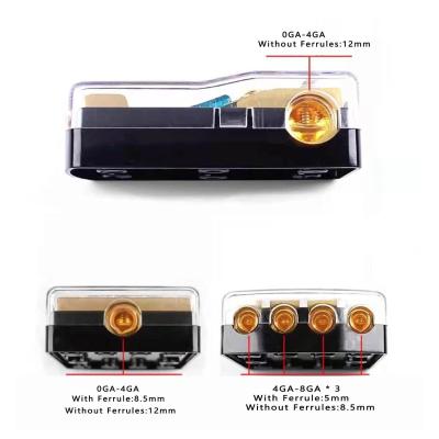 China 50A CSA Rated 2 3 4-Way Fuse Holder Copper Distribution Block for Car Audio Amplifier for sale