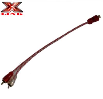 China Copper RCA Male to 2-RCA Male Audio Stereo Subwoofer Cable for Amplifiers Hi-Fi Systems for sale