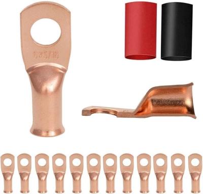 China 1/0 AWG Tinned Copper Lugs Ring Terminals Connectors With Heat Shrink for sale