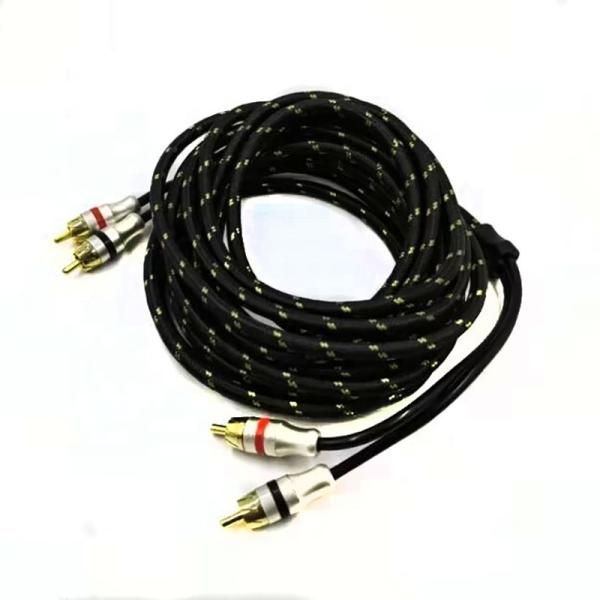 Quality 5.5mm Outer Diameter PVC Jacketed Car Audio RCA Cable 2M-2M for High End for sale