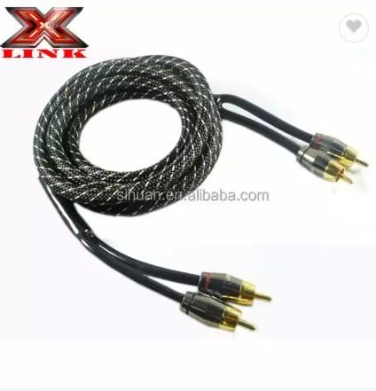 Quality Audiophile Twisted Pair OFC Car Audio Interconnect RCA Cable 10m With Soft PVC for sale