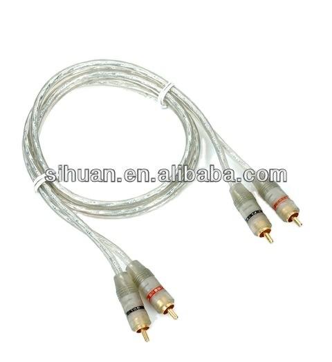 Quality 1 ft Silver OFC Copper Cable Double Shielded Car Audio Cable Interconnect With for sale