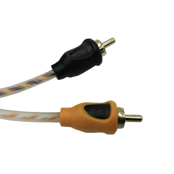 Quality Orange Insulation 5.2 Meter 17 Feet Twisted RCA Cable AV For Flexible Car Audio for sale