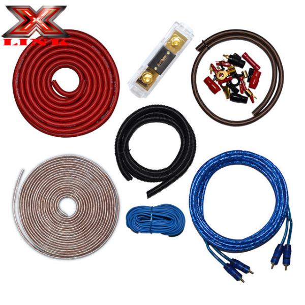 Quality OFC Conductor 0 2 4 6 8 AWG Gauge GA Car Audio Cable Kit for Speaker System for sale