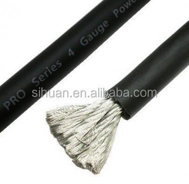 Quality Flexible Translucent Blue Red 1/0 GA AWG Power Wire for Car Audio Amplifier for sale