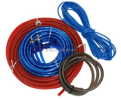 China Color del cable personalizable y conectores RCA Kit de cableado de instalación del amplificador de automóviles CCA en venta