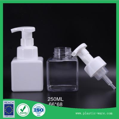 China 250ml Empty square plastic foam pump soap bottle hand sanitizer bottles empty cosmetic bottles for sale