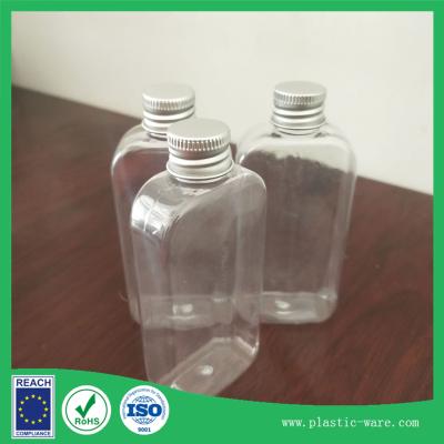 China 100ml PET clear plastic flat bottle of hand sanitizer alcohol empty bottles for sale