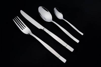 China Fashion design Stainless steel cutlery head in mirror polish and handle in matte finish for sale