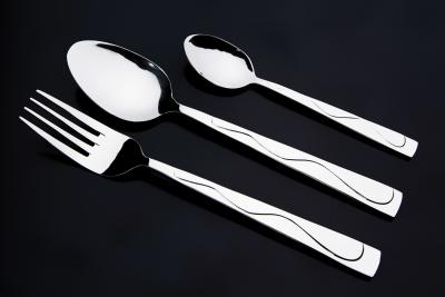 China Fashion design Stainless steel cutlery head in mirror polish and handle in matte finish for sale