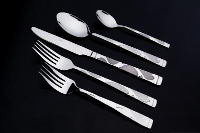 China Fashion design Stainless steel cutlery head in mirror polish and handle in matte finish for sale