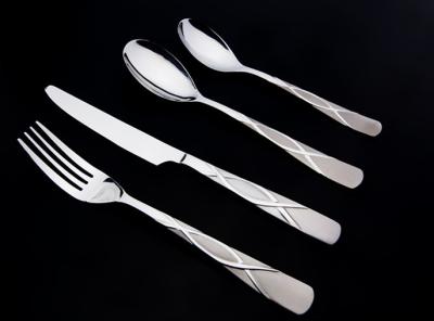 China Fashion design Stainless steel cutlery head in mirror polish and handle in matte finish for sale