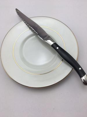 China stainless steel steak knife, bakelite handle, tableware, sharp serretion, mirror polish, high quality for sale