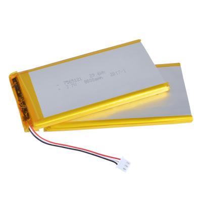 China Pak 7565121 3.7V 8000mAh van lithiumion polymer rechargeable lipo battery Te koop