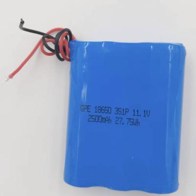 China Bloco 11.1V Li Ion Battery Pack 2.5Ah da bateria recarregável do íon 12V do lítio à venda