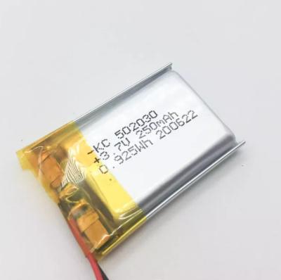 Cina 3.7V 250mah 502030 batteria ricaricabile ai polimeri di litio KC approvato in vendita