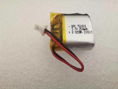 China Beauty device Li Polymer Battery , 3.7V 752020 250mAh Lipo Polymer Battery for sale