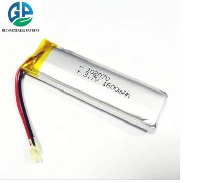 China KC 1600mAh 102070 3.7v Lithium Polymer Battery Cells Rechargeable for sale