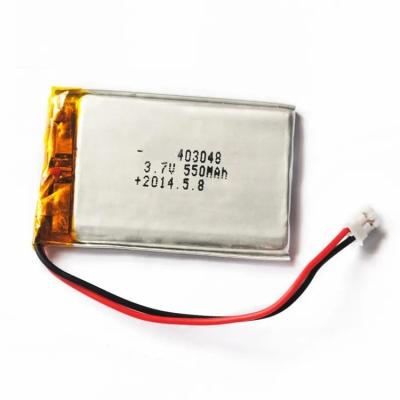 China IEC62133 3.7V 403048 Lithium Polymer Battery Pack 550mah 500times Cycle Life for sale
