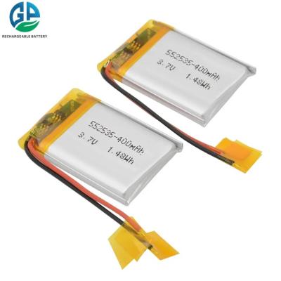 China Kc Lipo Lithium Polymer Battery Pack 552535 25c 3.7v 400mah With Pcm for sale