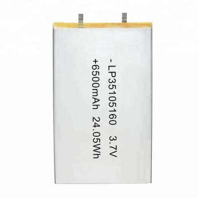 China Rechargeable Lp35105160 Lithium Polymer Battery Pack 6500mah 3.7v for sale
