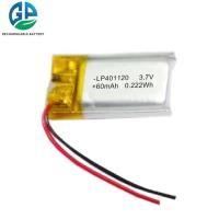 China 60mah 401120 Lithium Polymer Battery 3.7 V Long Life for sale