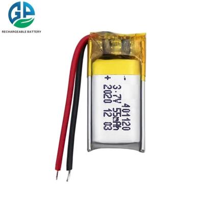 China 60mah 401120 Lithium Polymer Battery 3.7 V Long Life for sale