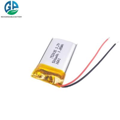 Cina 752035 500mah 3.7v Li Poly batteria ricaricabile per lettore audio in vendita
