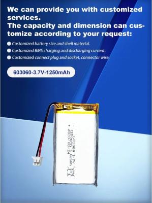 China Gpe603060 Wiederaufladbare Batterie 603060 1250mAh 3,7v Polymer-Lithiumbatterie zu verkaufen