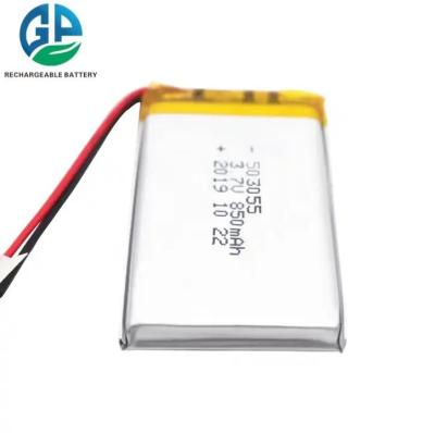 China KC , MSDS, RoHS Approved 503055 Rechargeable Li Ion Battery 3.7v 850mAh Lithium Polymer Battery for sale