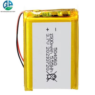Китай 504060 3.7в 1500mah Липолитиевая полимерная батарея для цифровых продуктов CE ROHS KC одобрен продается