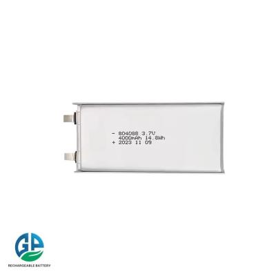 China 804088 3,7V oplaadbare lithium-ion-polymerbatterij Hoog vermogen Hoog vermogen 4000mAh Lipo-batterij Te koop