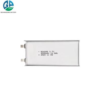 China 804088 3,7V oplaadbare lithium-ion-polymerbatterij Hoog vermogen Hoog vermogen 4000mAh Lipo-batterij Te koop