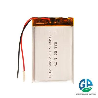 China High Quality Wholesale Hot Sale Rechargeable Battery 523450 3.7v 950Mah KC Approved Li Ion Battery 500times Cycle Life for sale