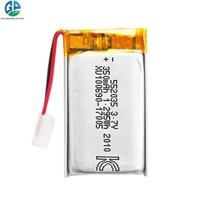 China KC CE Approved 3.7V Li Poly Rechargeable Battery Lithium Polymer Battery 3.7V 552035 for sale
