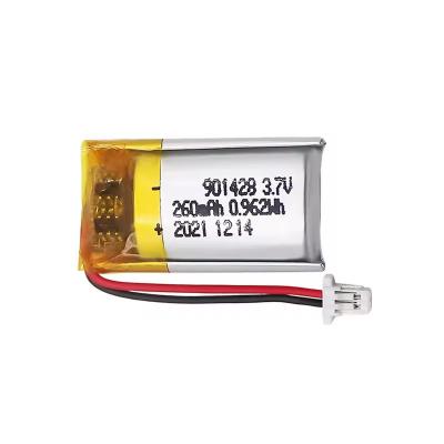 Cina 901428 260mAh 3.7V batteria al litio polimerico professionale personalizzata in vendita