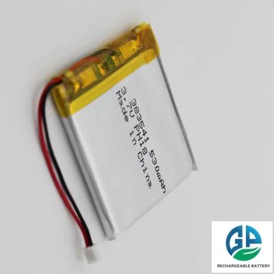 Cina Batteria ad alta velocità di scarica 383541 3.8mm 3.7V 530mAh Batteria agli ioni di litio Ricaricabile Batteria LiPo ad alta capacità in vendita