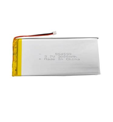 China Hoogontladende lithium-polymerbatterij 3.7v 554499 3000mah Vlak oplaadbare Lipo-batterij for sale