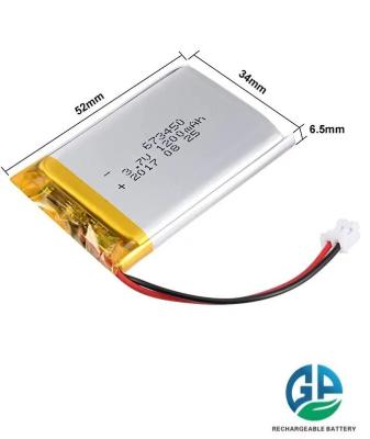 Cina 3.7v Batteria ricaricabile ad alta capacità 1200mah 673450 Batteria agli ioni di litio polimerica per dispositivi elettronici di consumo in vendita