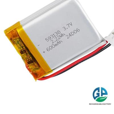 China High Discharge Rate Battery 30C Max60C Rechargeable 3.7V 593138 600mAH lithium battery High quality  Lithium Ion Battery for sale