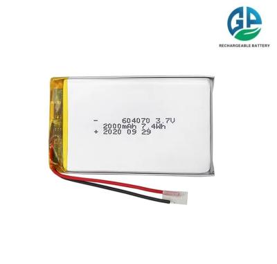 Cina Batteria ad alta velocità di scarica 30C Max60C ricaricabile 604070 2000mAh Batteria Li-polimero 3.7V per la macchina da ordinazione in vendita