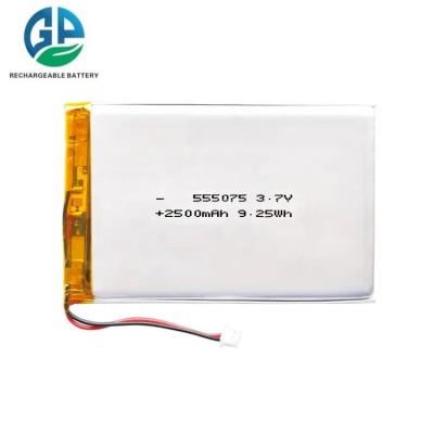 Cina Batteria Li-Ion Polimero ad alta capacità 2500mAh 555075 3.7v 2500mah story machine batteria al litio in vendita